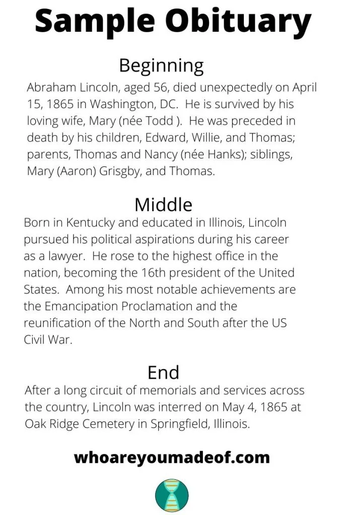 How To Write An Obituary For Genealogy Who Are You Made Of 