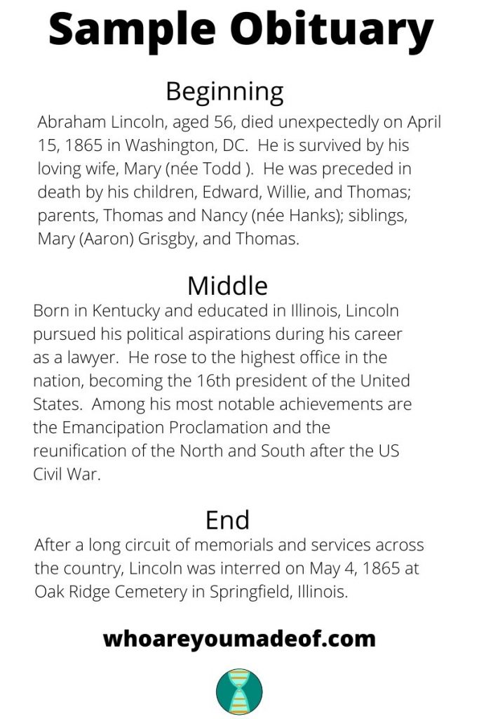 How To Write An Obituary For Genealogy Who Are You Made Of 