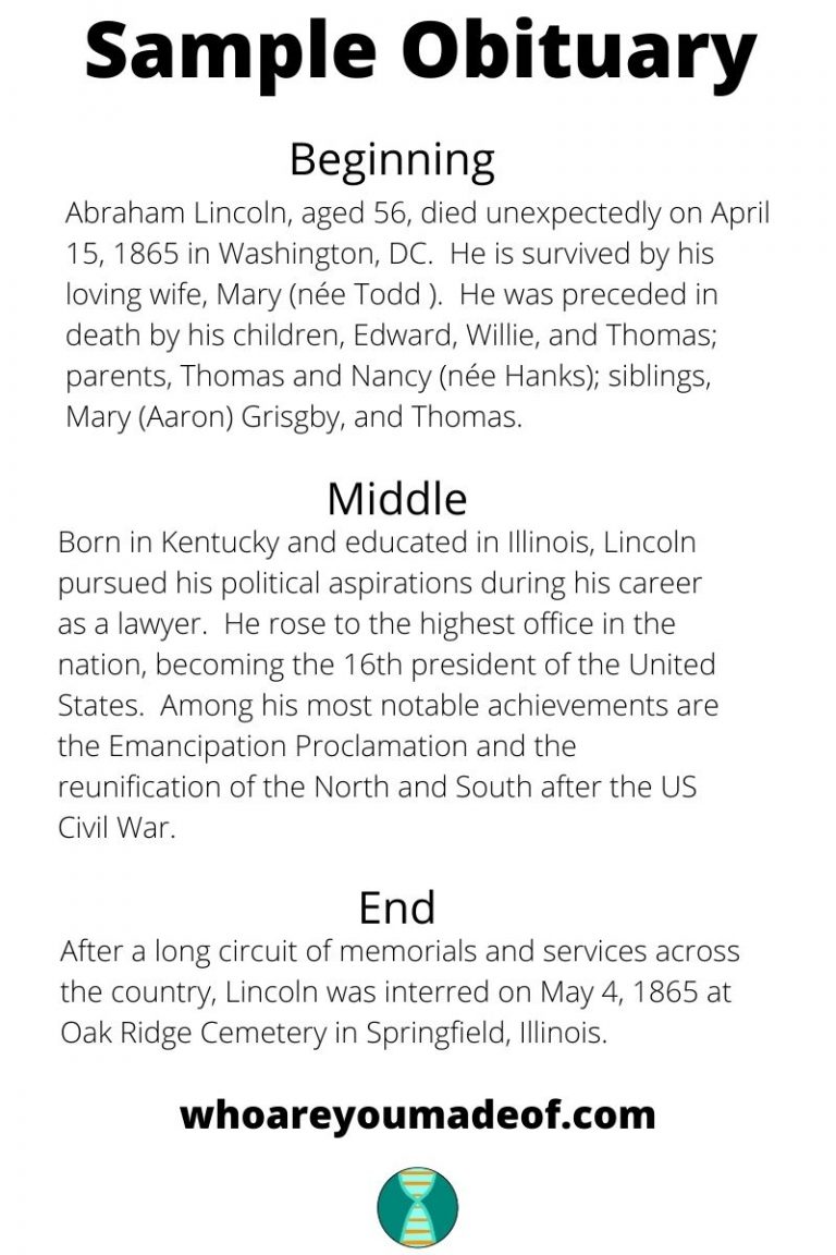 How To Write An Obituary For Genealogy Who Are You Made Of 