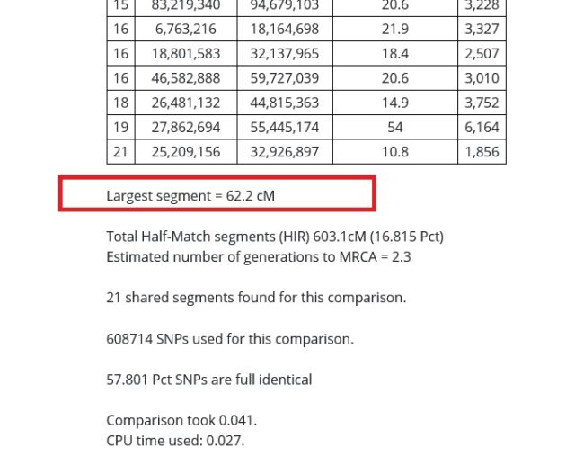 What Does the Gedmatch One-to-One Autosomal DNA Comparison Tell Me ...